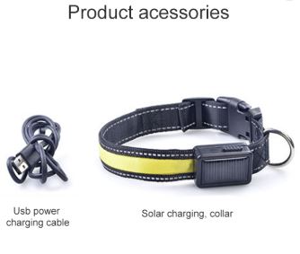 Reflective Dog Collar | Solar and USB Rechargeable | Safety LED Pet ...