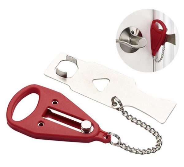 Travel Safe Security Bundle | 2 x Portable Door Locks + 2 Door Stop ...