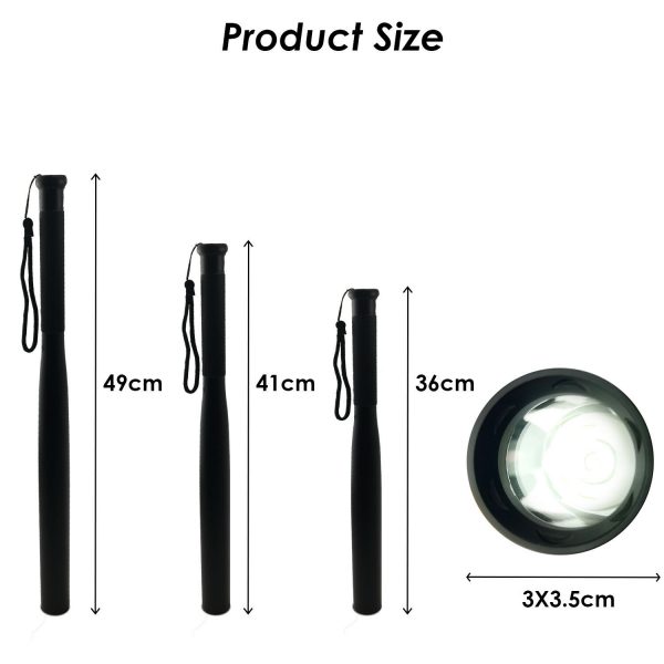 Baseball Bat LED Flashlight / Bright Baton Torch - Emergency Security ...