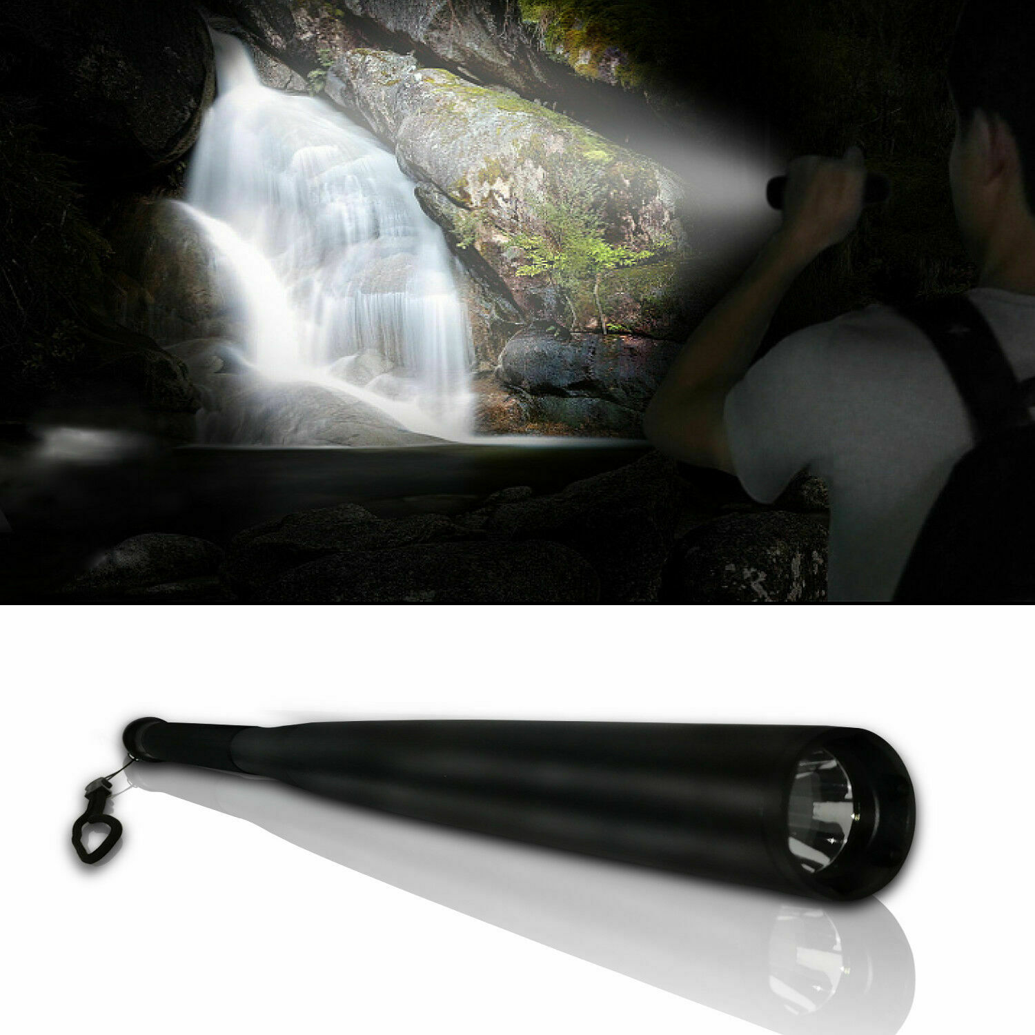 Baseball Bat LED Flashlight / Bright Baton Torch - Emergency Security ...