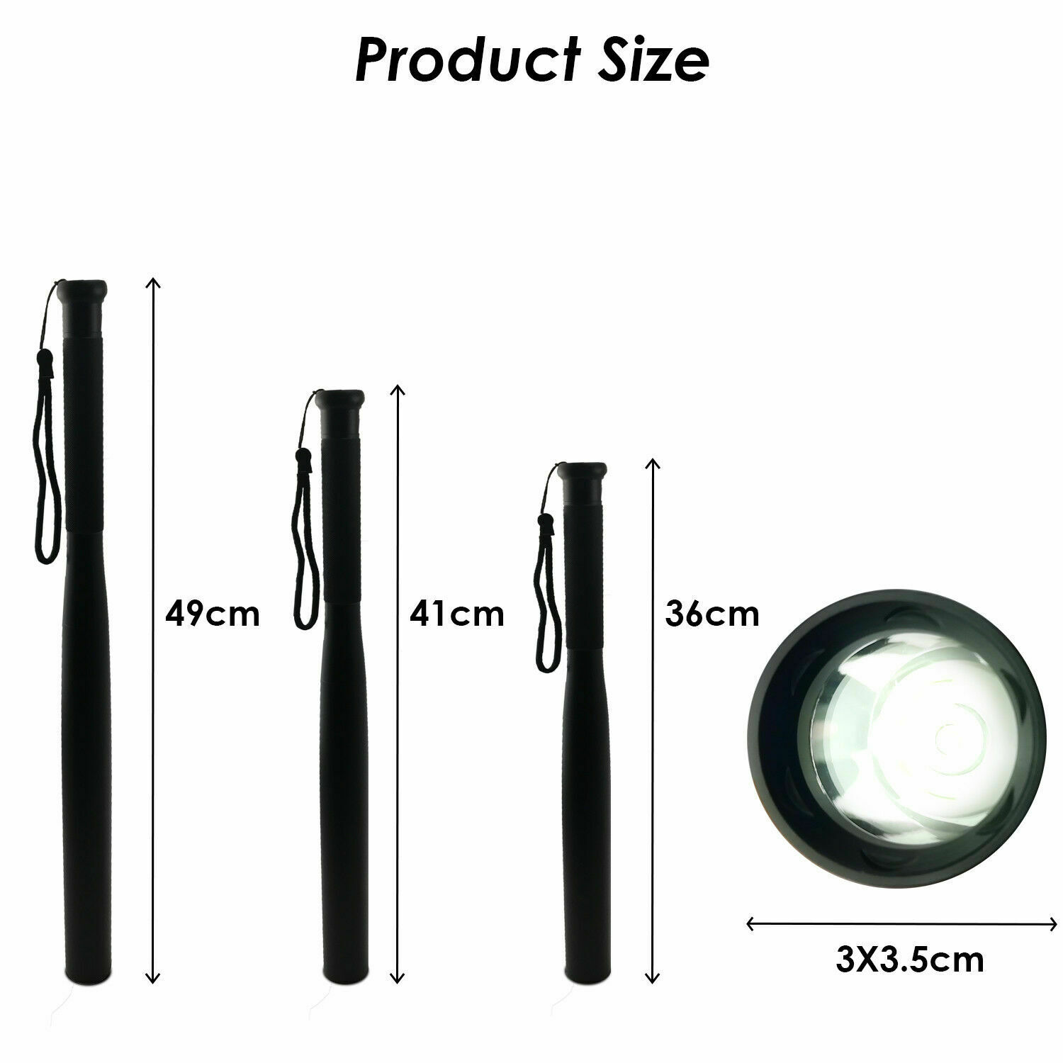 Baseball Bat LED Flashlight / Bright Baton Torch - Emergency Security ...